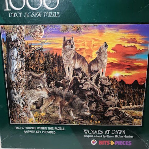 Games | Vintage 100 Piece Wolves At Dawn Jigsaw Puzzle Steven Michael ...
